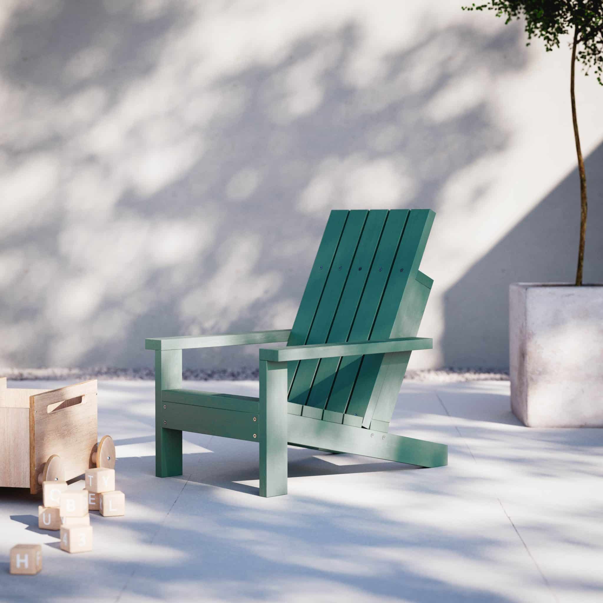 Moderne Adirondack stol børn - Byggevejledning - Bygningsbeskrivelse ...
