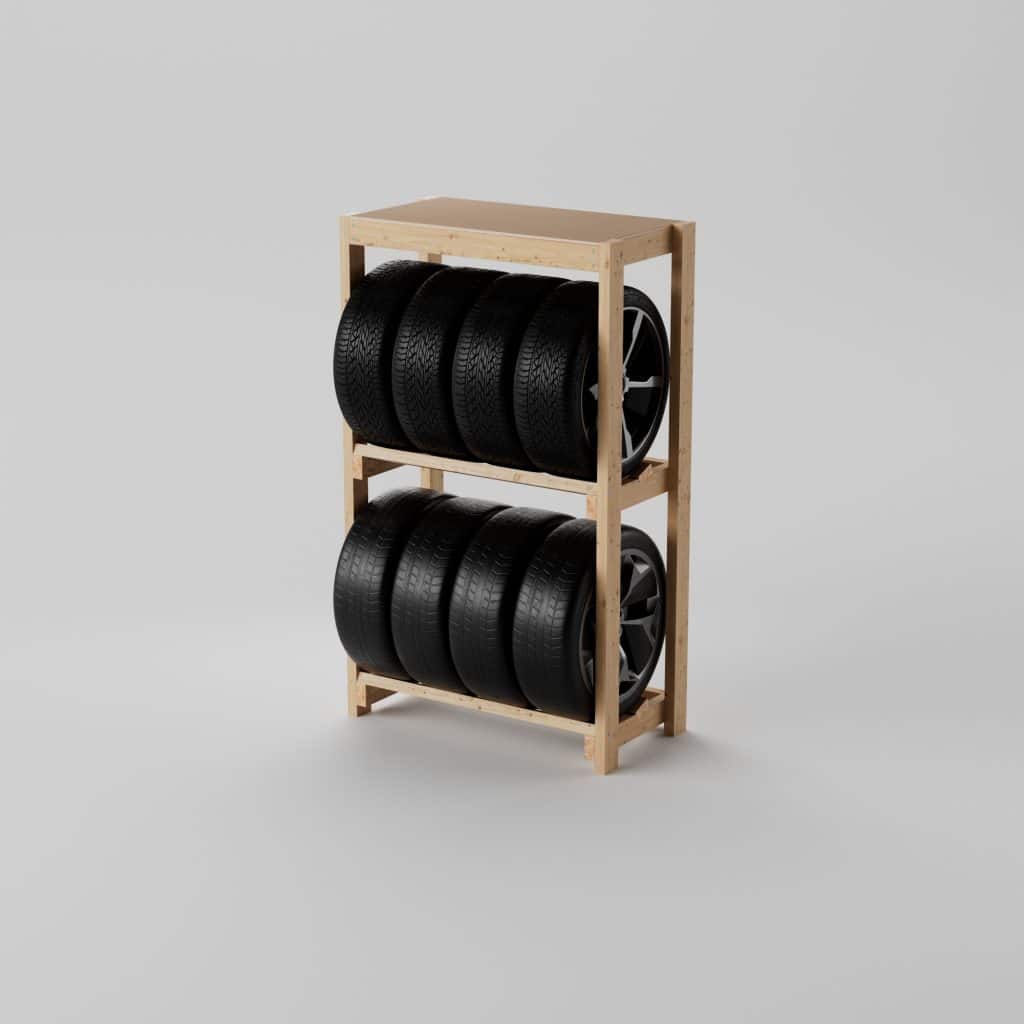 Tire storage shelf for 8 - DIY Plan